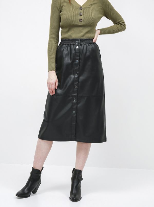 BLACK LEATHER SKIRT VILA PULLA