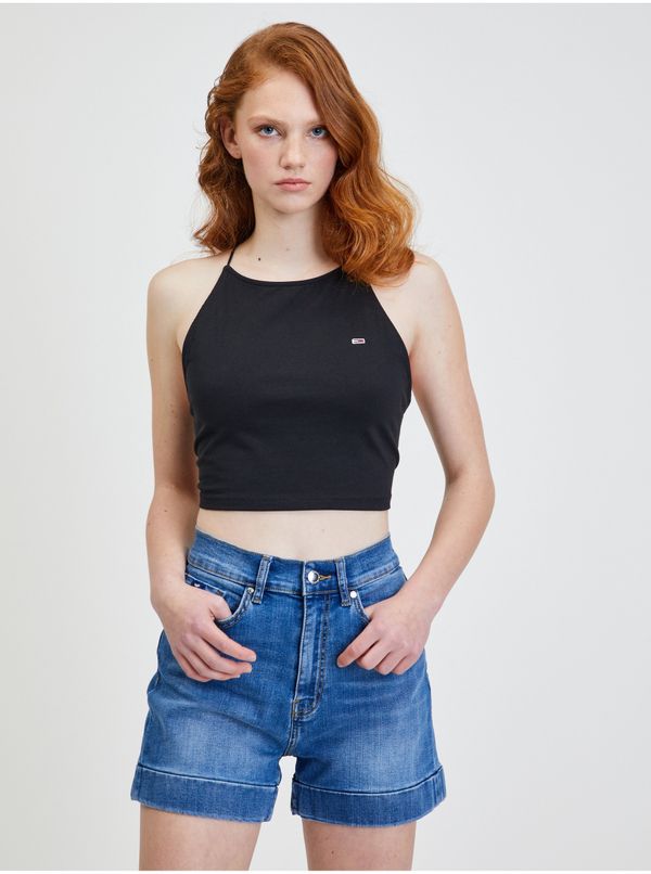 BLACK WOMENS CROP TOP TOMMY JEANS - WOMEN