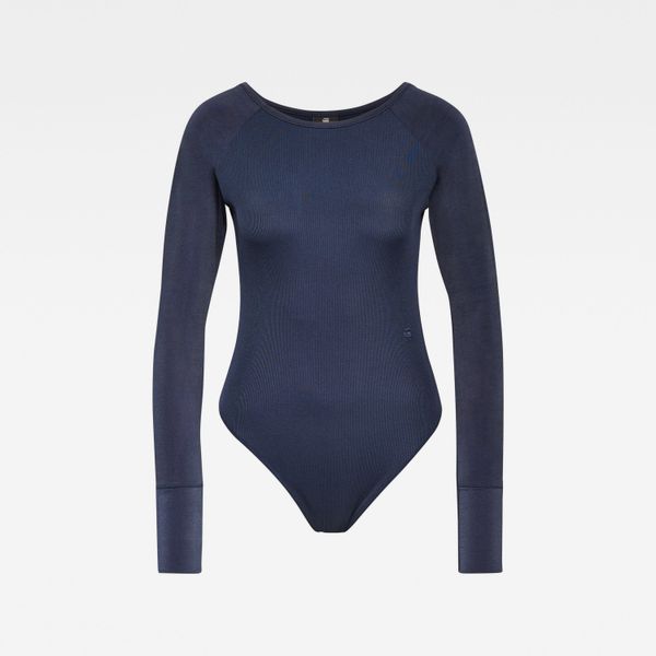 G-STAR BODYSUIT - MELAM BOAT SLIM BODY L\S BLUE