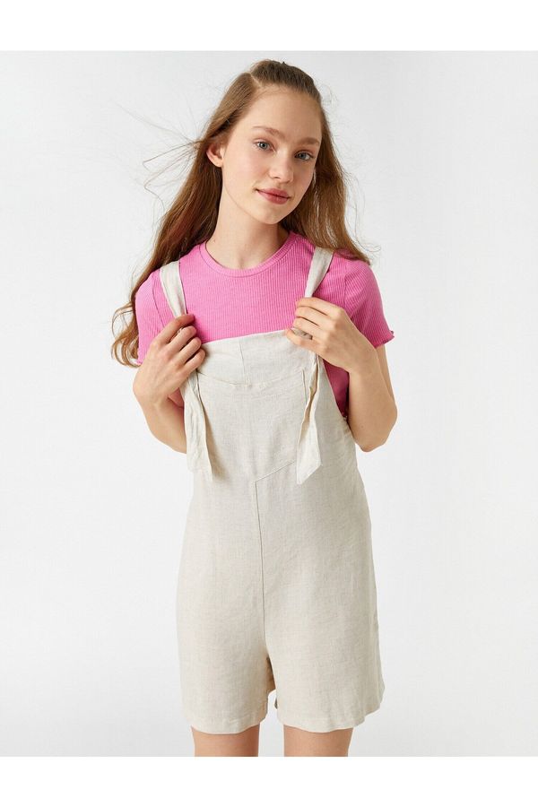 KOTON SHORTS OVERALLS POCKET DETAILED STRAP