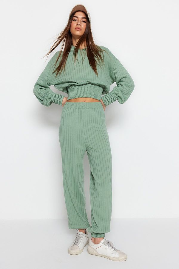 TRENDYOL MINT HOODIE, KNITWEAR BOTTOMS AND TOPS SET