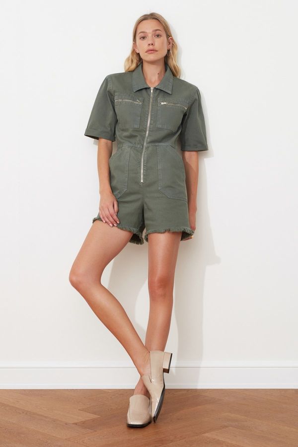 TRENDYOL KHAKI CROP JUMPSUIT