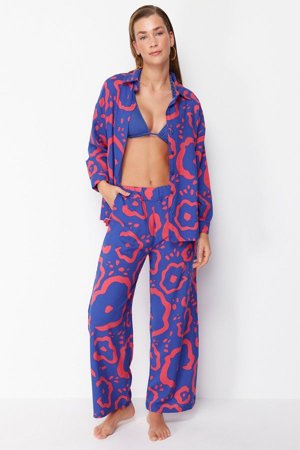 TRENDYOL ABSTRACT PATTERNED WOVEN SHIRT PANTS SET