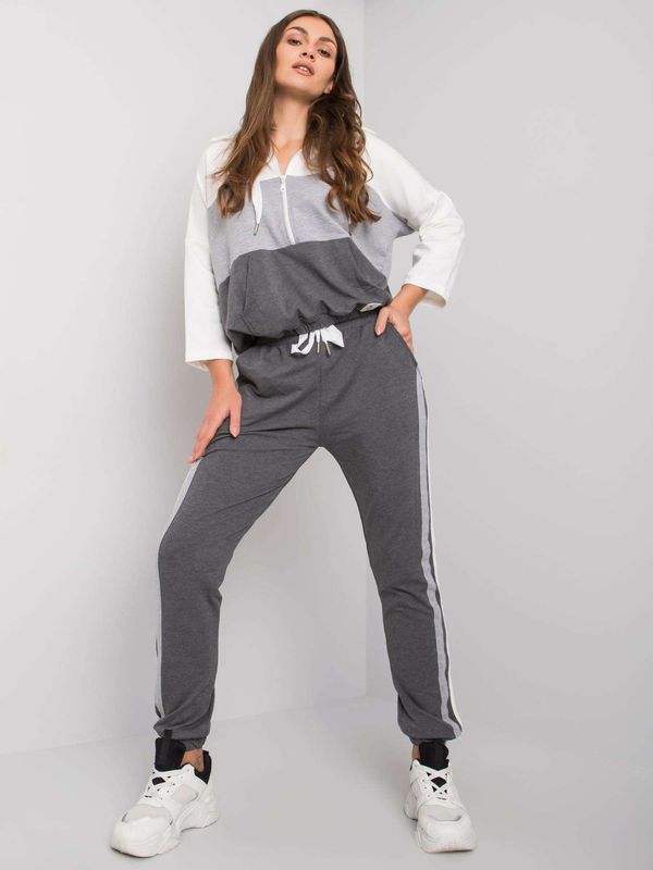 ECRU-GREY WOMEN'S SWEATSHIRT