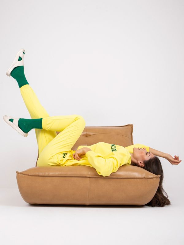 YELLOW TWO-PIECE SWEATSHIRT WITH EMBROIDERY