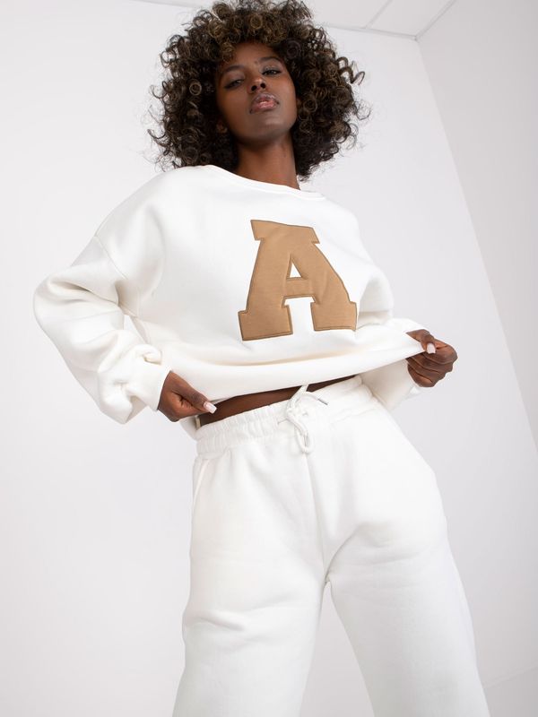 COTTON SWEATSHIRT ECRU WITH POCKETS EDVIGE