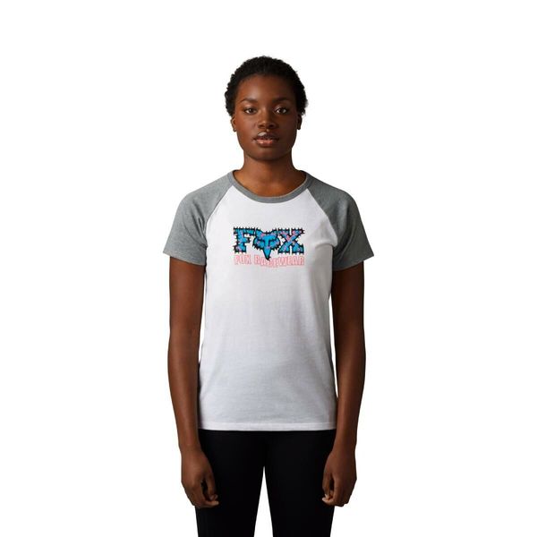 WOMEN'S T-SHIRT FOX BARB WIRE RAGLAN TEE L