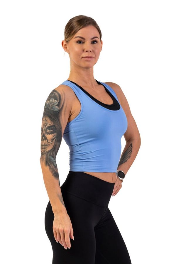 NEBBIA SPORTS SLIM-FIT CROP TANK TOP 422 LIGHT BLUE S