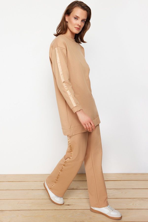 TRENDYOL MINK STRIPE DETAILED KNITTED TRACKSUIT SET