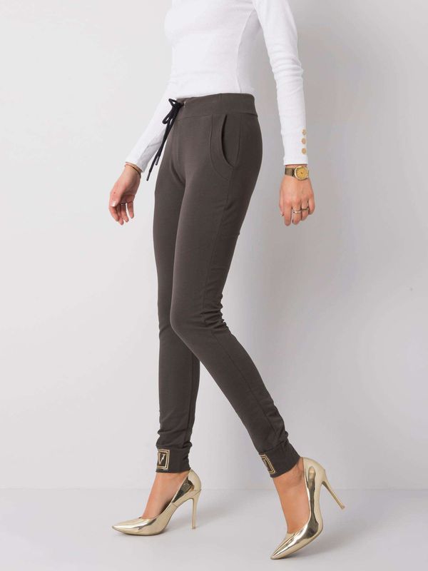 DARK KHAKI SWEATPANTS WITH PATCH