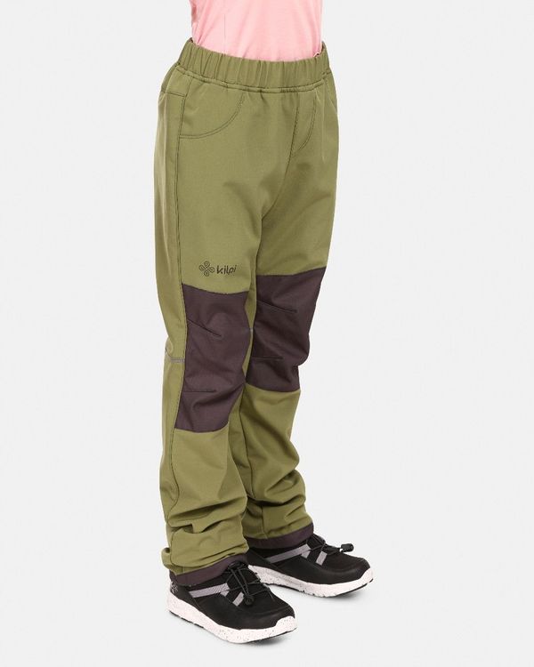 CHILDREN'S SOFTSHELL PANTS KILPI RIZO-J GREEN