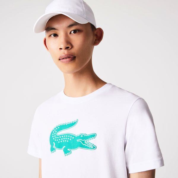 MEN'S T-SHIRT LACOSTE CORE PERFORMANCE LIGHT WHITE/GREEN M