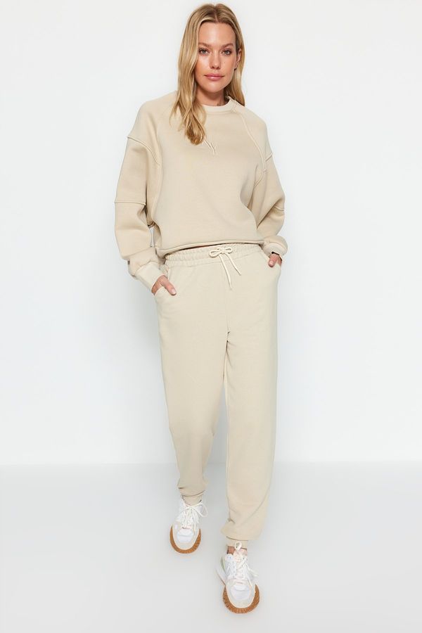 TRENDYOL STONE LOOSE JOGGER NORMAL WAIST THICK KNITTED SWEATPANTS