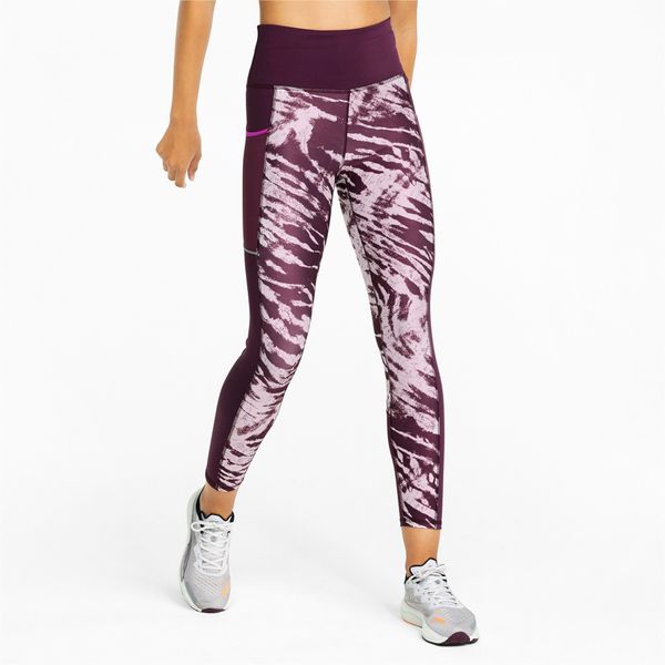 PUMA RUN 5K GRAPHIC HIGH WAIST 7/8 TIGHT GRAPE WINE WOMEN'S LEGGINGS