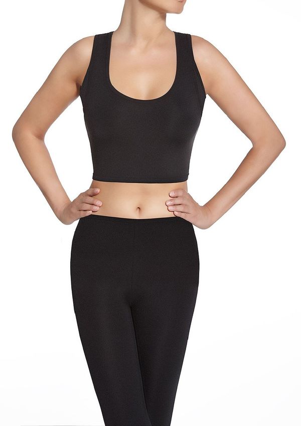BAS BLEU CROP TOP TEAMTOP 30 SPORTY BLACK WITH FUNCTIONAL INSERTS