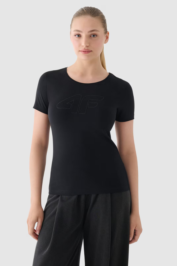 WOMEN'S T-SHIRT WITH PRINT 4F BLACK 4FWMM00TTS
