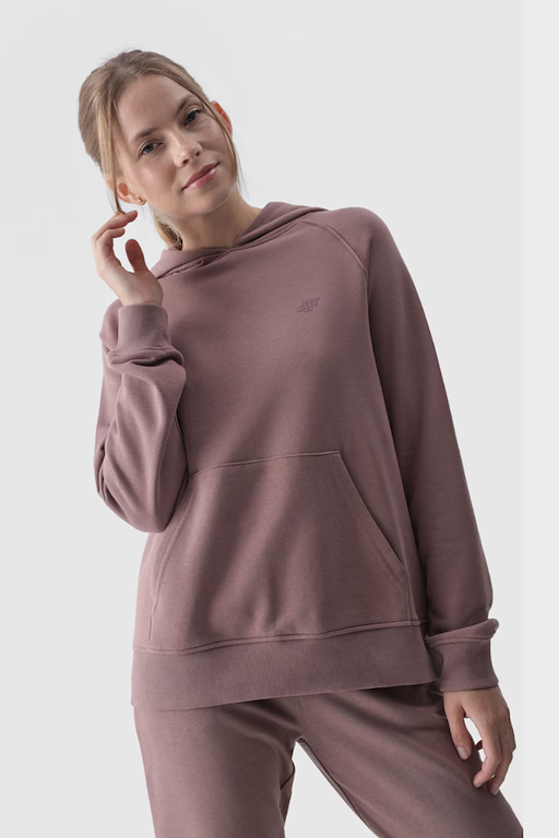 WOMEN'S HOODIE ZIP UP COTTON 4F PINK 4FWMM00TSWSF1467-56S