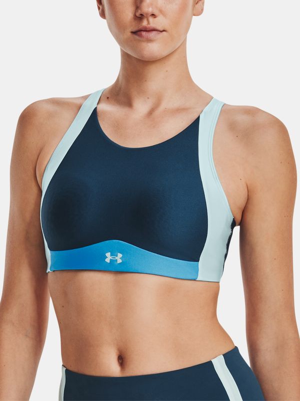 UNDER ARMOUR BRA UA INFINITY MID HIGH NECK SHINE-BLU - WOMEN