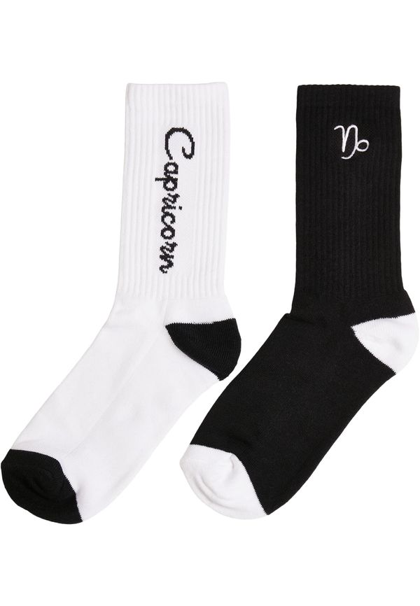 ZODIAC SOCKS 2-PACK BLACK/WHITE CAPRICORN