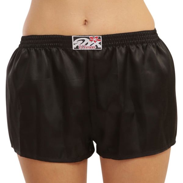 WOMEN'S BOXER SHORTS STYX CLASSIC ELASTIC SATIN BLACK