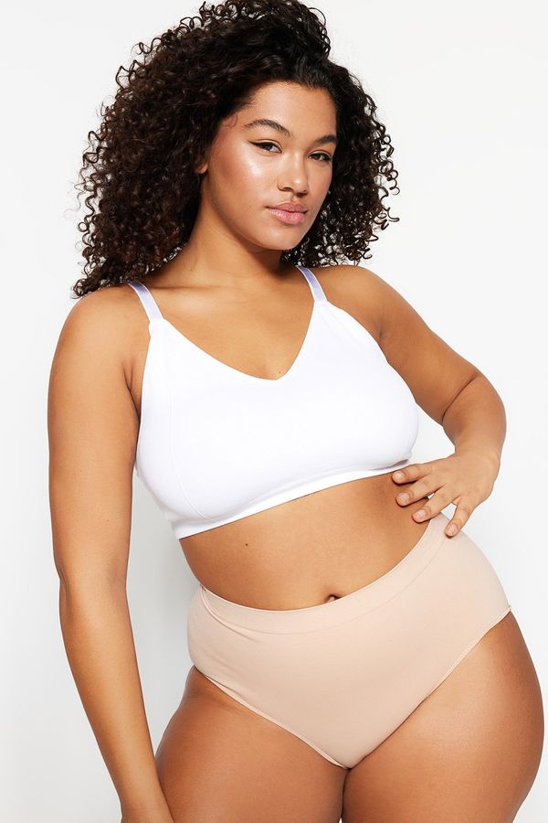 TRENDYOL CURVE WHITE STRAPPY SEAMLESS BRA