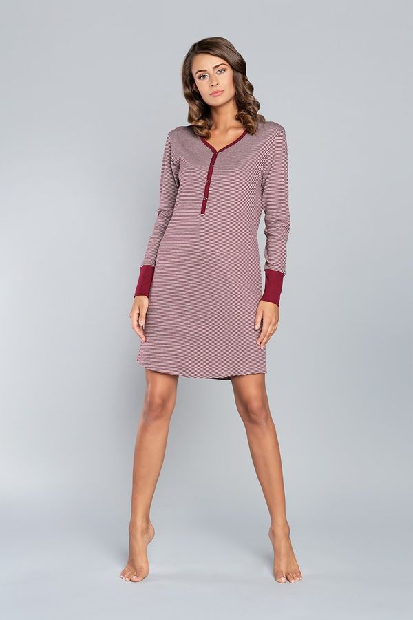 HENRIETTA LONG SLEEVE T-SHIRT - MELANGE BURGUNDY