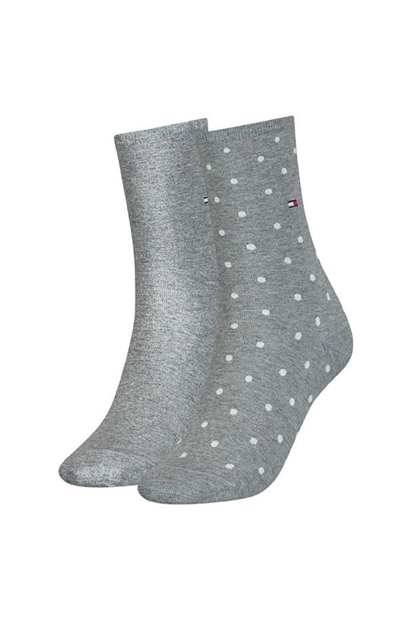 SOCKS - TOMMY HILFIGER DOT 2 PACK GREY