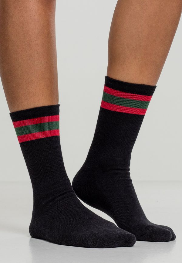 STRIPED SPORTS SOCKS 2-PACK BLACK/FIERY RED/GREEN