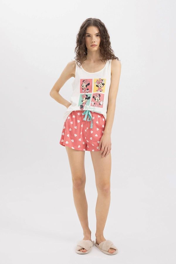 DEFACTO FALL IN LOVE DISNEY MICKEY & MINNIE PAJAMA SET WITH UNDERSHIRT SHORTS