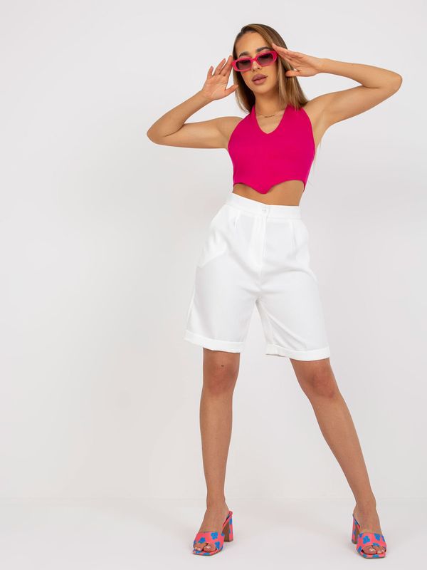 ELEGANT WHITE LONG VISCOSE SHORTS