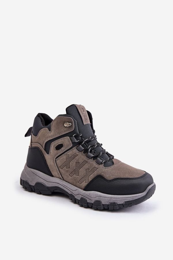 INSULATED TREKKING SHOES MEN'S LACE-UP GREY ZERISTA