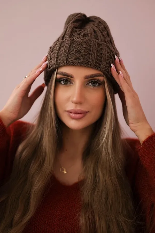 KESI CAP WITH TURN UP MARZENA K206 BROWN