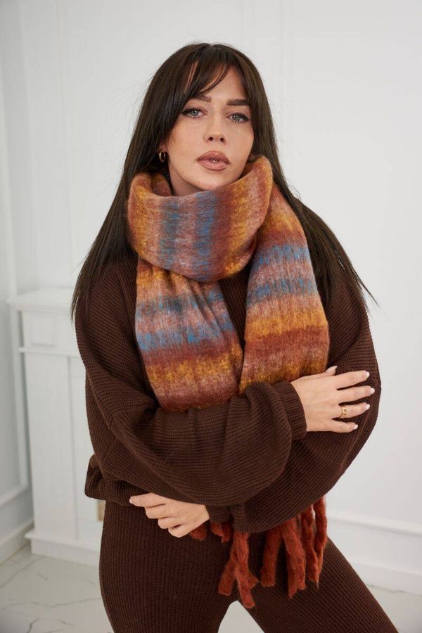 6071 WOMEN'S SCARF BRAUN + GELB