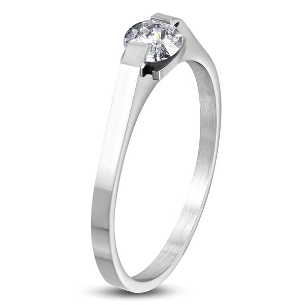 ENGAGEMENT RING SURGICAL STEEL SHINY ELEGANCE