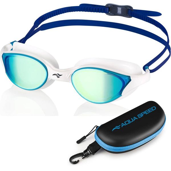AQUA SPEED UNISEX'S SWIMMING GOGGLES VORTEX MIRROR&CASE PATTERN 51
