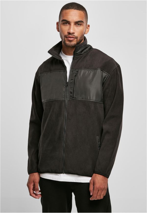 PATCHED MICROFLEECE JACKET BLACK