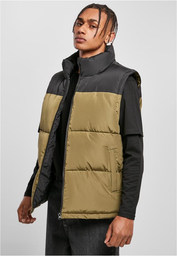 BLOCK PUFFER VEST BLACK/TINIOLIVE