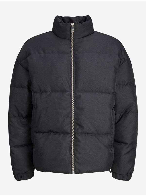 MEN'S BLACK QUILTED WINTER JACKET JACK & JONES URBAN - MEN