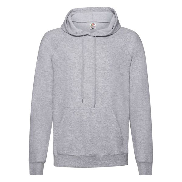 SZARA BLUZA MĘSKA Z KAPTUREM LIGHTWEIGHT HOODED SWEAT FRUIT OF THE LOOM