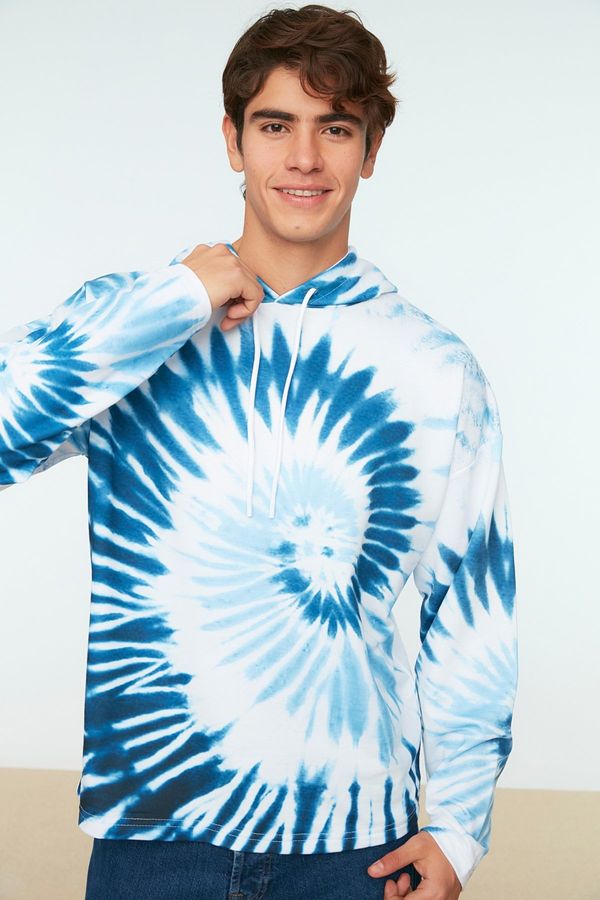 TRENDYOL MEN'S BLUE OVERSIZE/CROSS-FIT SWEATSHIRT