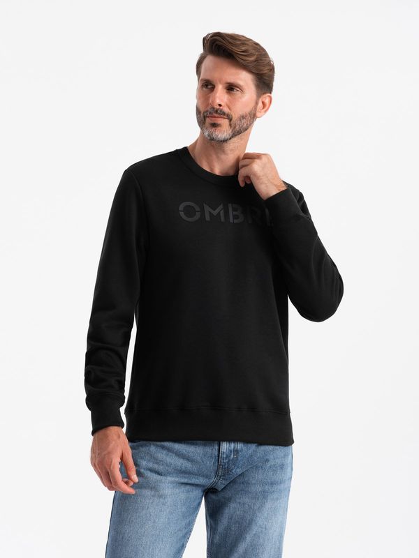 OMBRE CLASSIC MEN'S SWEATSHIRT WITH INSCRIPTION - BLACK