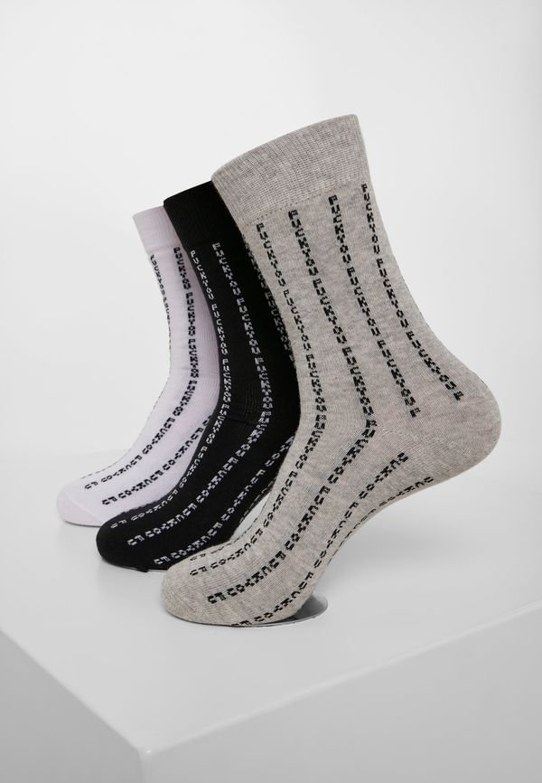FUCK YOU SOCKS 3-PACK BLACK/GREY/WHITE
