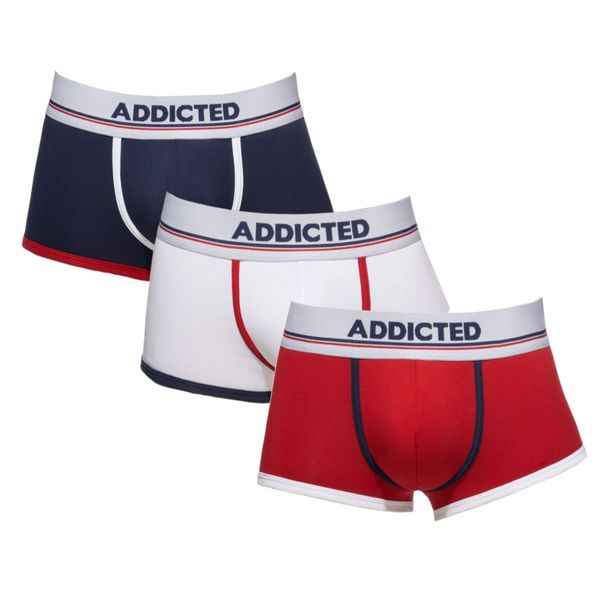 3PACK MEN'S ADDICTED BOXER SHORTS MULTICOLORED