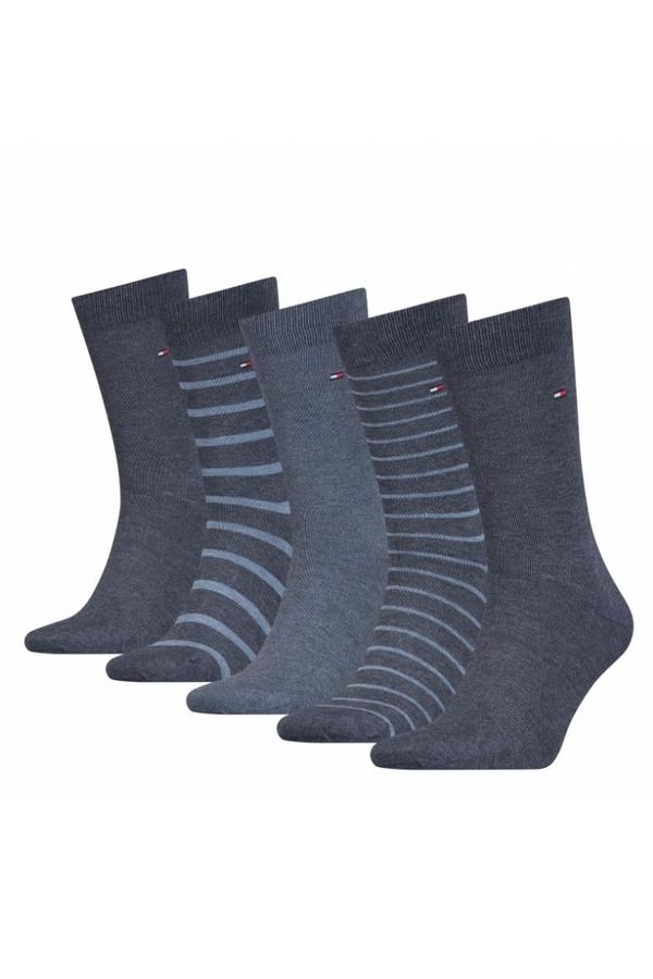 TOMMY HILFIGER SOCKS - TH MEN SOCK 5P GIFTBOX STRIPES BLUE