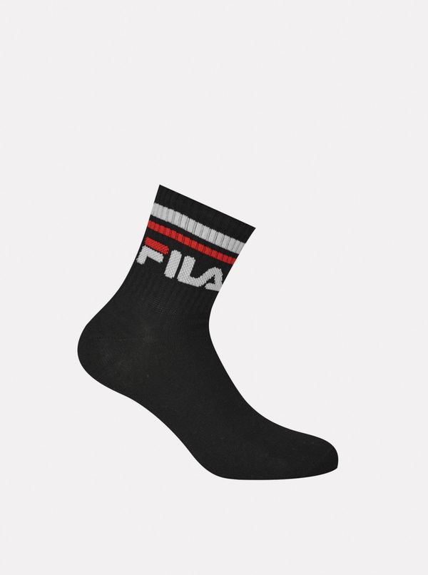 SET OF THREE PAIRS OF MEN'S BLACK FILA ANKLE SOCKS - MEN'S