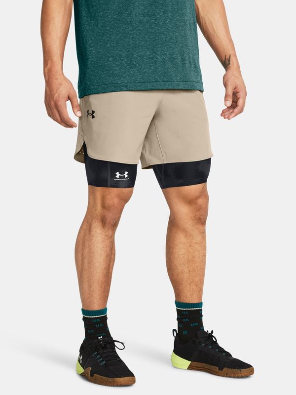 UNDER ARMOUR SHORTS UA PEAK WOVEN SHORTS-BRN - MENS