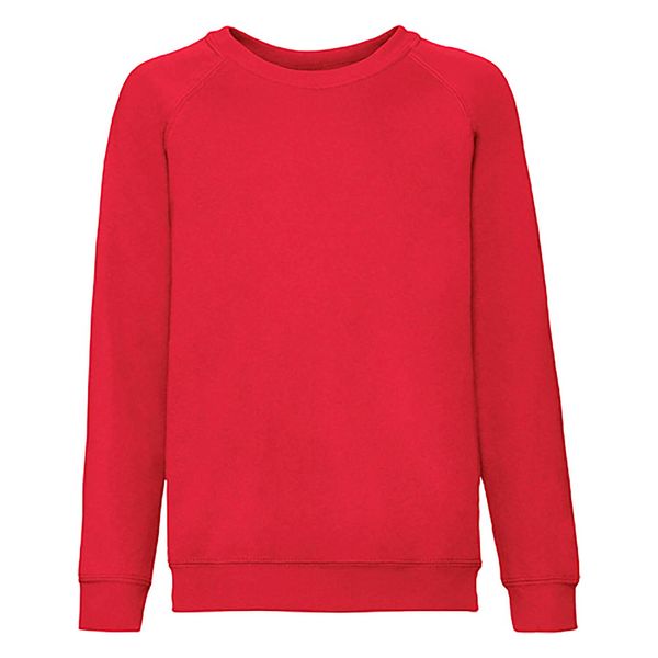 CZERWONA BLUZA DZIECIĘCA RAGLAN SWEAT FRUIT OF THE LOOM