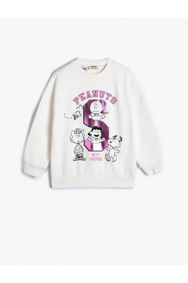 KOTON SNOOPY SWEATSHIRT LICENSED LONG SLEEVE CREW NECK RAISED