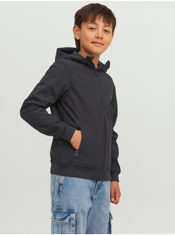 BLACK BOYS SOFTSHELL JACK & JONES BASIC - BOYS