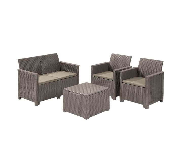 KETER BAŠTENSKI SET ELODIE 2 SEATER SA BOX STOLOM CU 254091 - KAPUĆINO